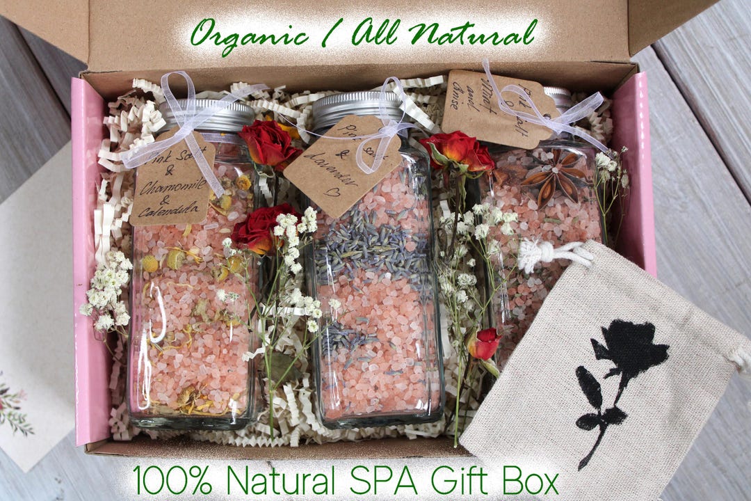 Organic Spa Gift Set – Natural Self-care Box for Women, Relaxing Gift ...