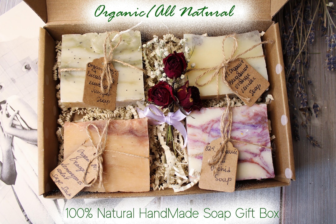 Organic Handmade Soap Gift Set , Natural Gift , Valentine's Day Gift ...