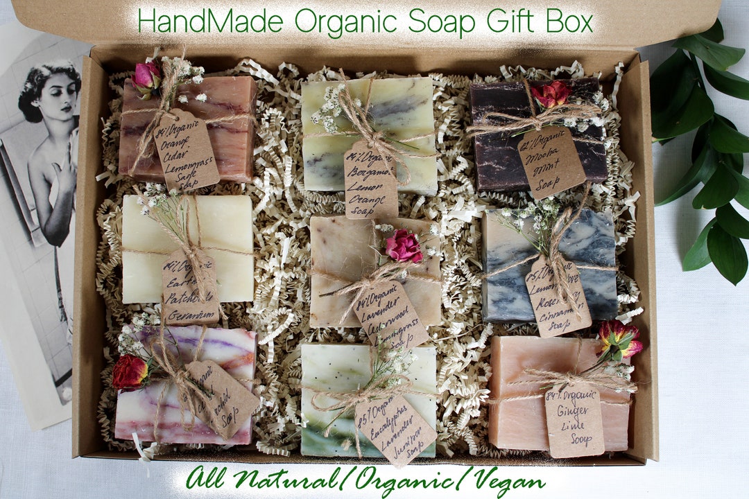 Organic Handmade Soap Gift Box , All Natural Bar Soap Gift , Birthday ...