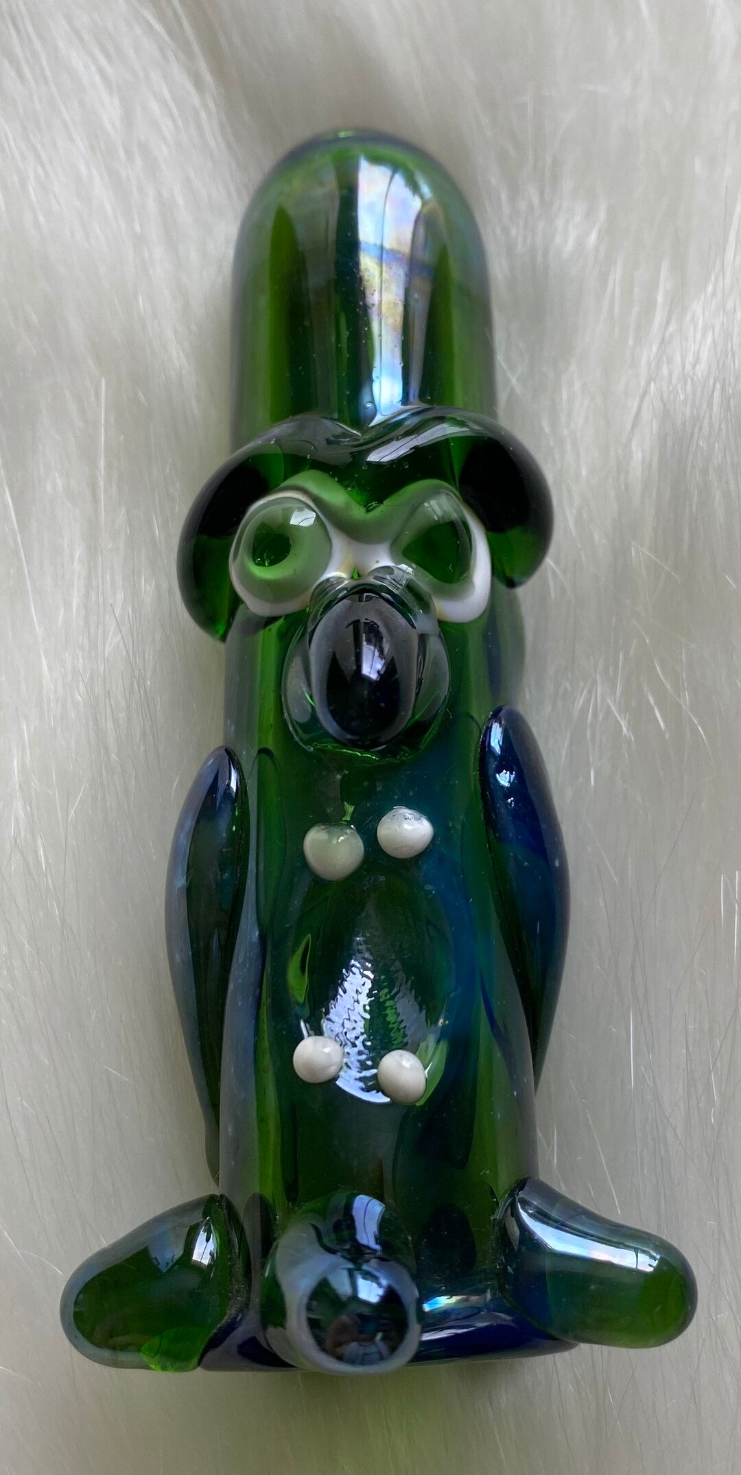 Green Standing Owl Glass Hand Pipe, Gift Pipe, Collectable Pipe, High ...