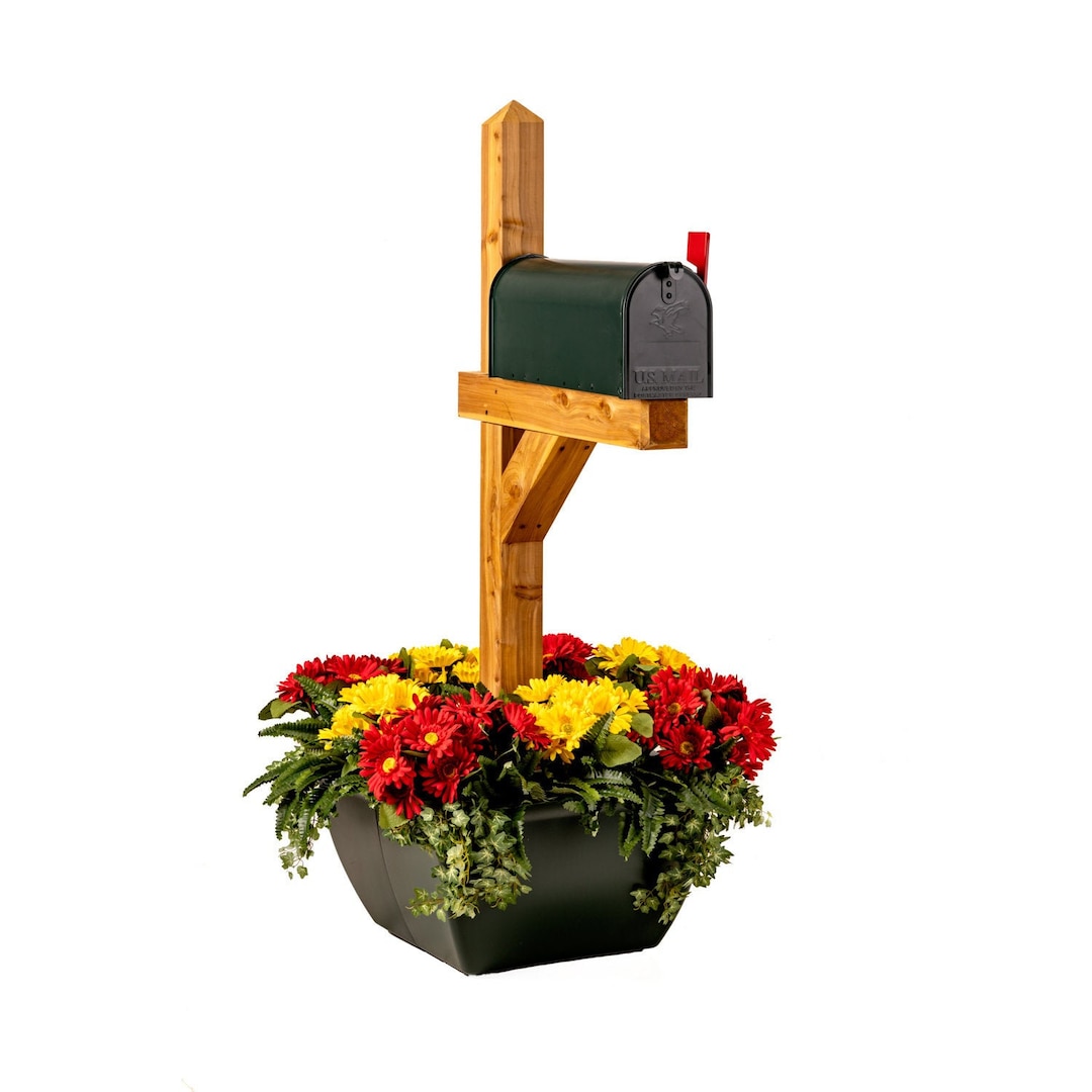 Forest Green Snappot® Post Planter Kit- Mailbox Post Planter- Flower ...