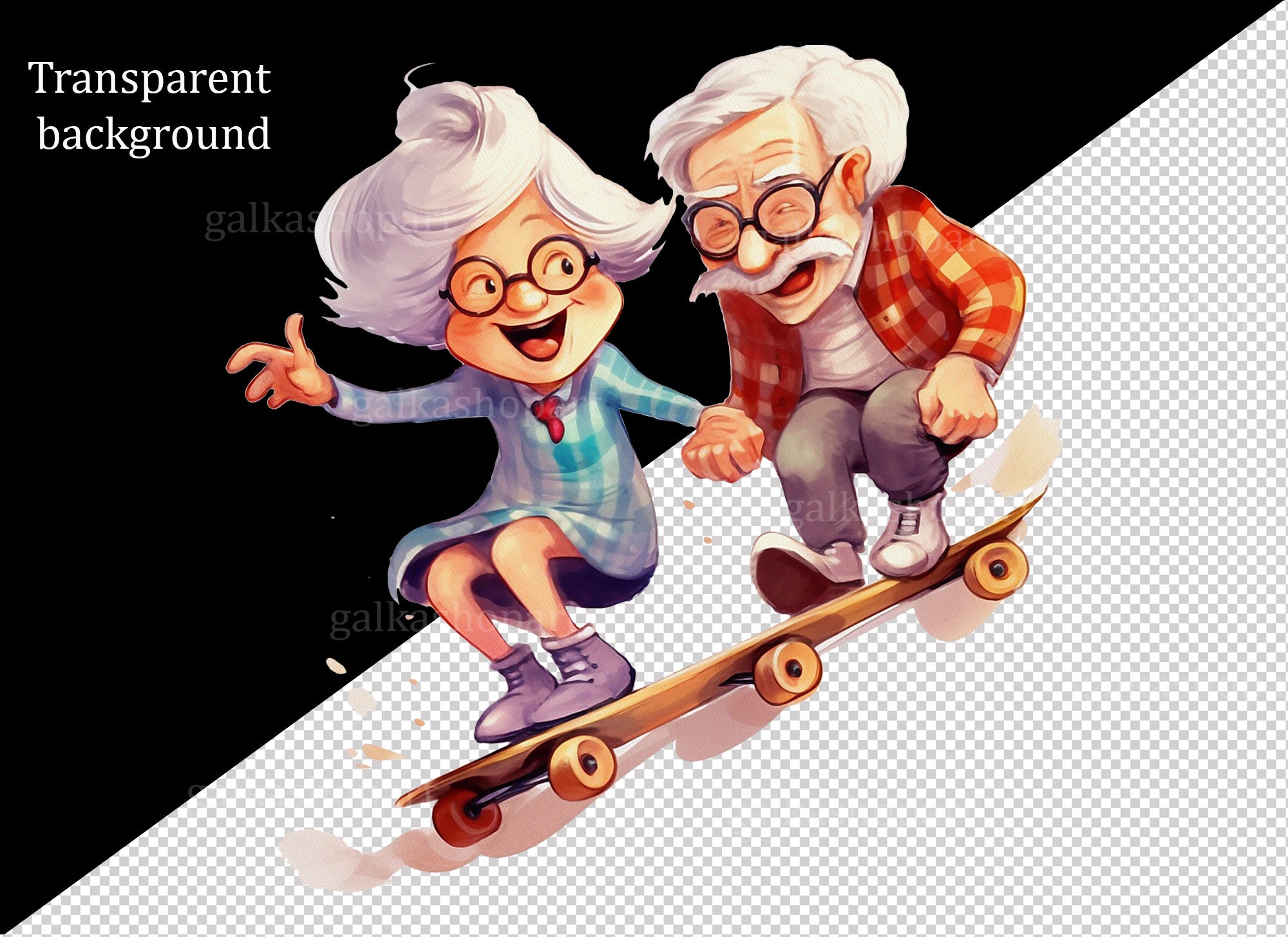 Cute Old Happy Couple Clipart PNG Old Ladies and Old Mans - Etsy Australia