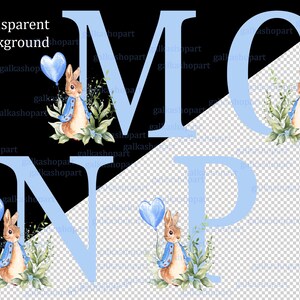 Peter Rabbit Blue Alphabet Clipart: Set of 26 Individual Letters With ...