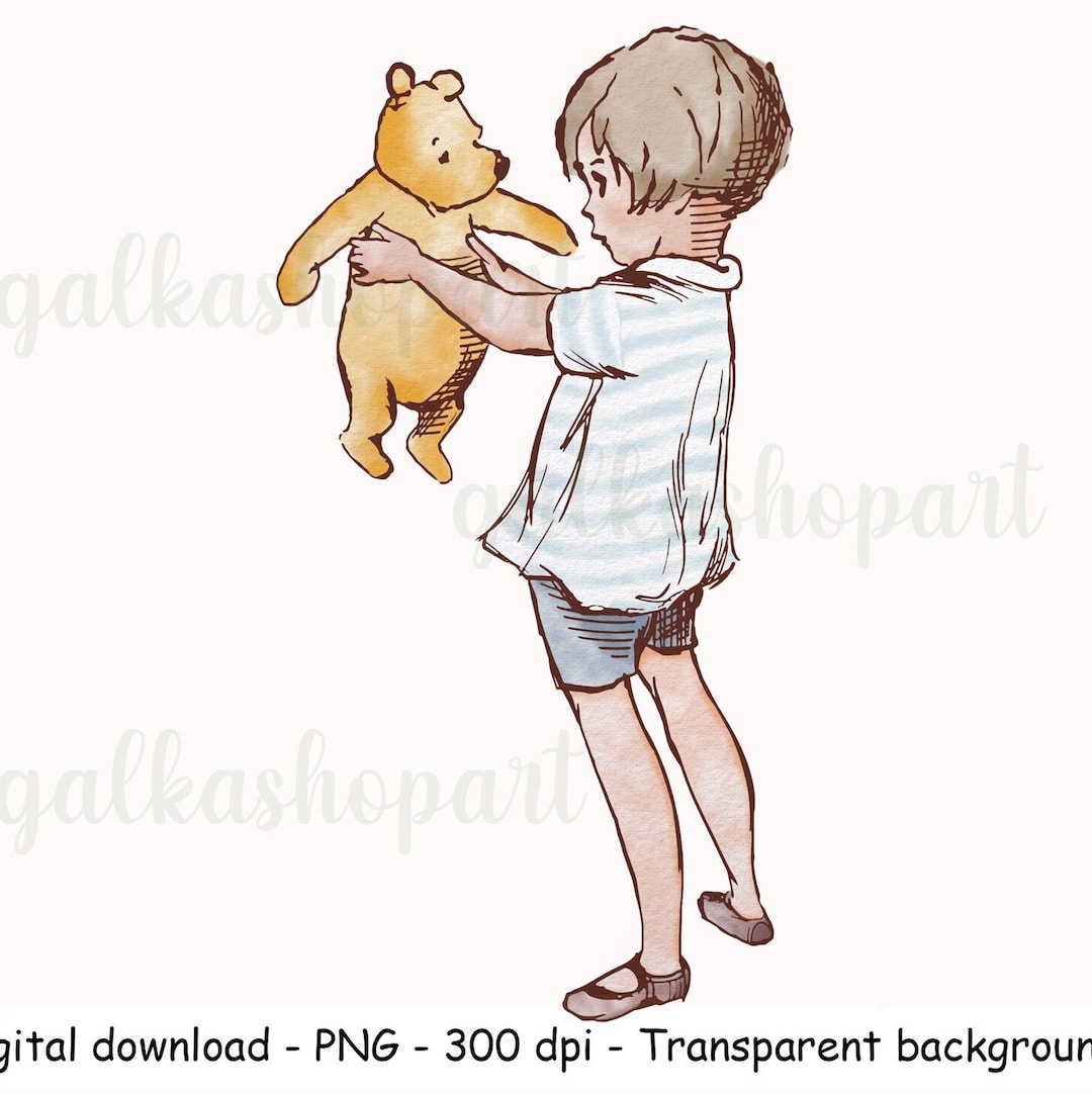 Classic Winnie the Pooh and Christopher Robin, Sublimation Design ...