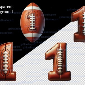 Dynamic Football Numerals PNG Clipart: Set of 40 Individual Numbers in ...