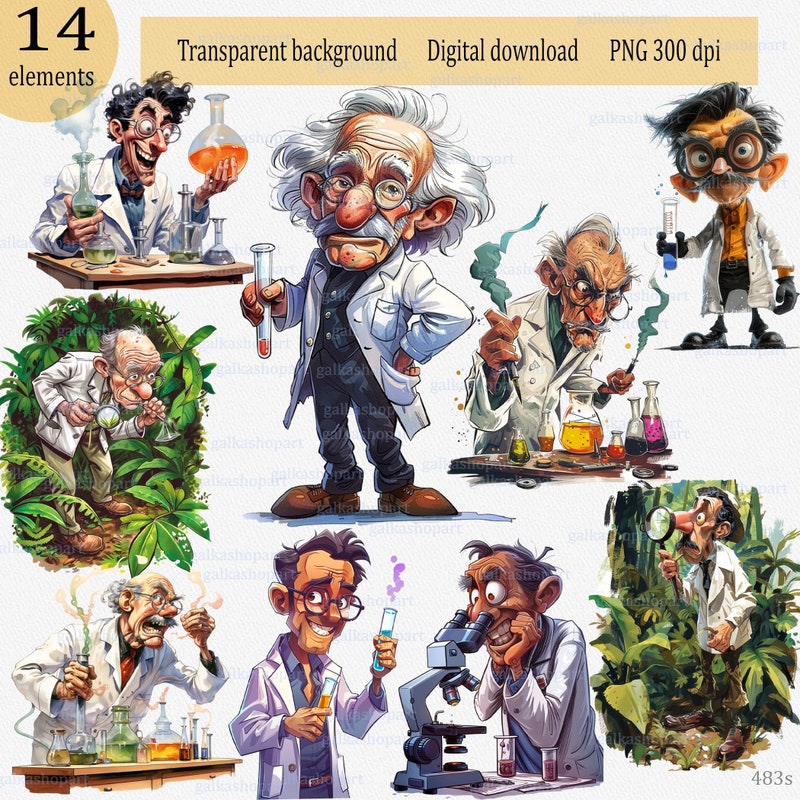 Mad Scientist Clipart - Etsy