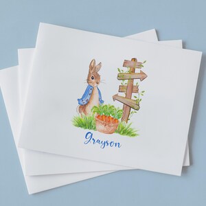 Peter Rabbit Garden Clipart: Blue Bunny With Carrot Basket & Wooden ...