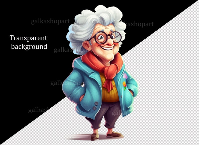 Funny Old Ladies Clipart PNG Old Aged People Watercolor - Etsy UK
