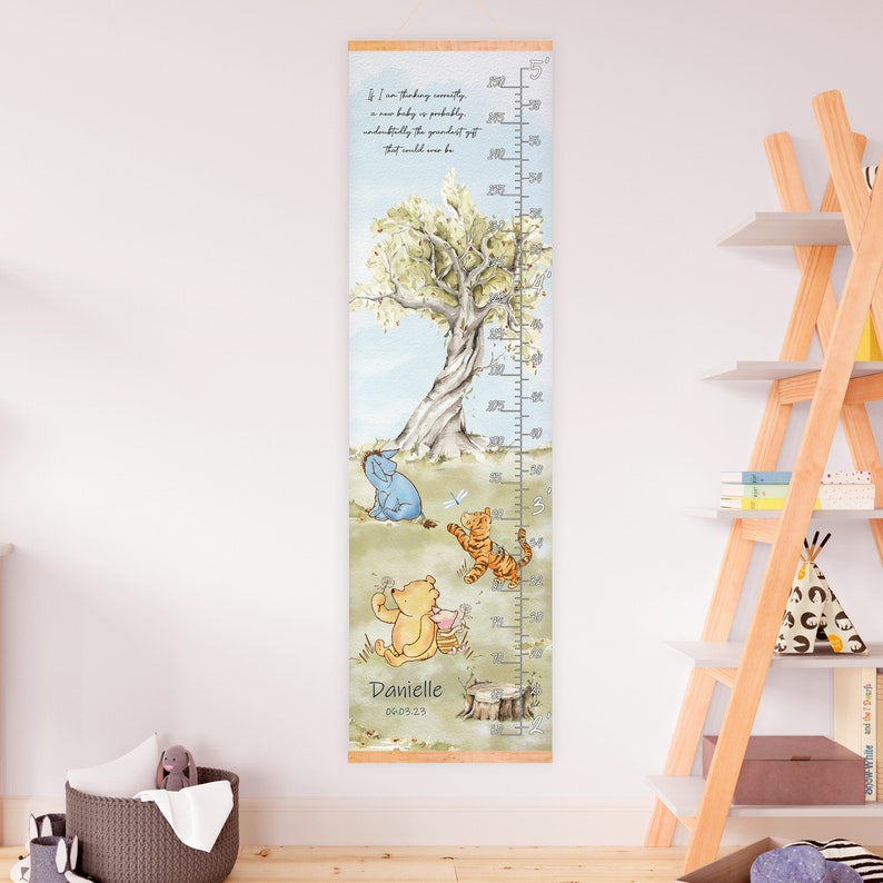 Classic Winnie the Pooh & Friends Height Chart Personalized Growth ...