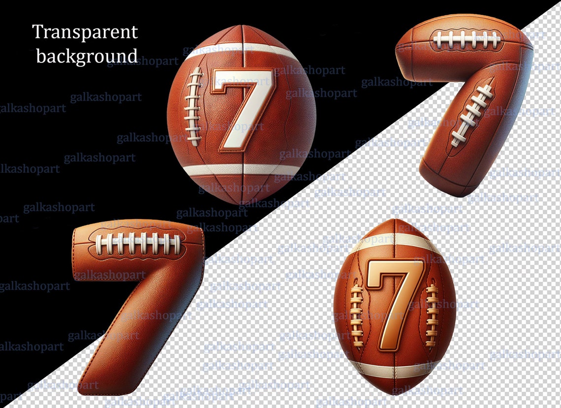 Dynamic Football Numerals PNG Clipart: Set of 40 Individual Numbers in ...