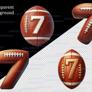 Dynamic Football Numerals PNG Clipart: Set of 40 Individual Numbers in ...