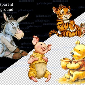 Set of 21 Vintage Winnie the Pooh and Friends: Piglet, Tigger, Donkey ...