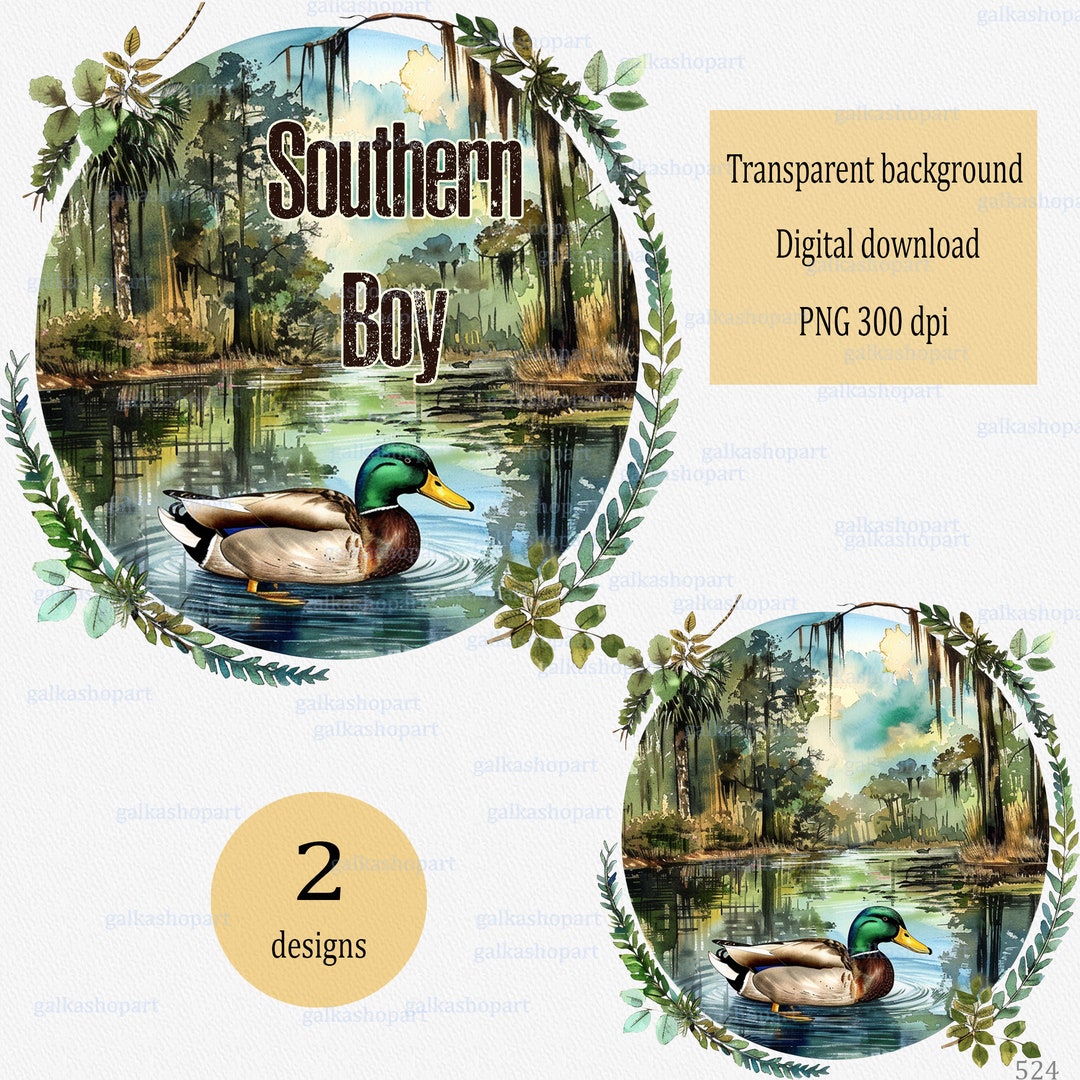 Southern Boy Sublimation Design Png: Mallard Duck Hunting Clipart ...