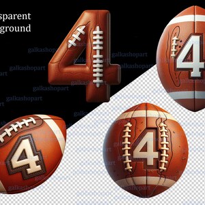 Dynamic Football Numerals PNG Clipart: Set of 40 Individual Numbers in ...