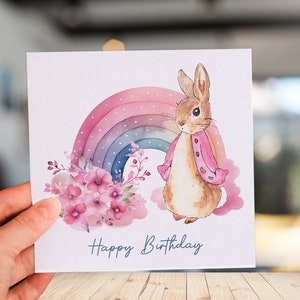 Flopsy Bunny With Rainbow Clipart PNG: Flower Sublimation Graphics ...