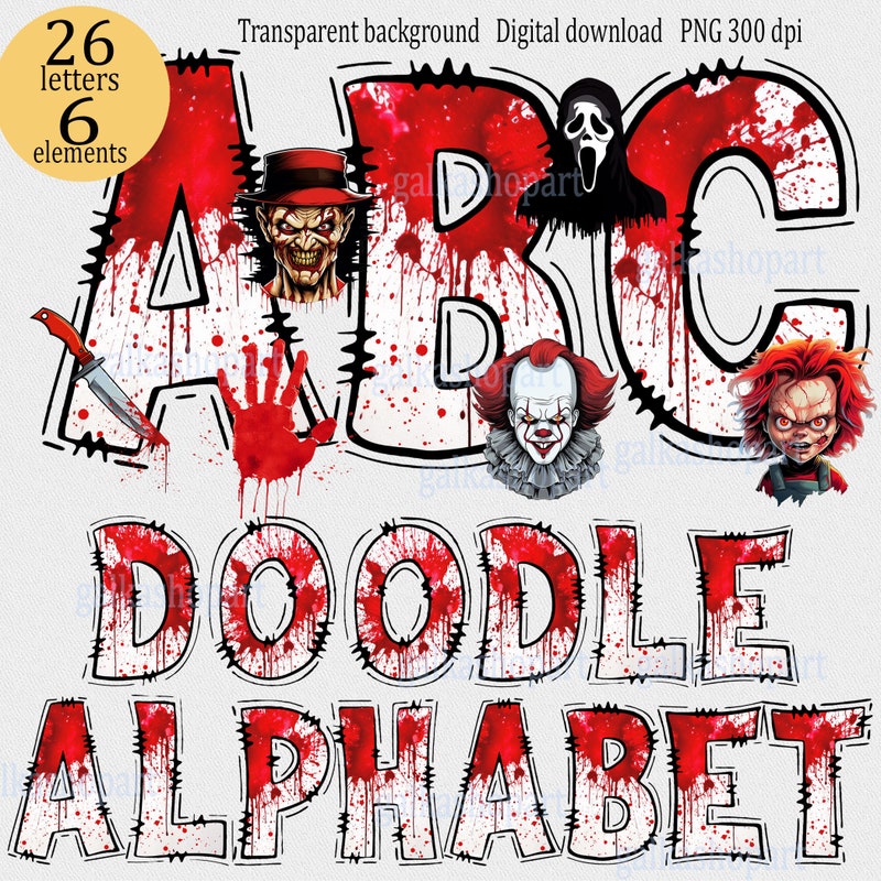 Horror Characters Letter - Etsy