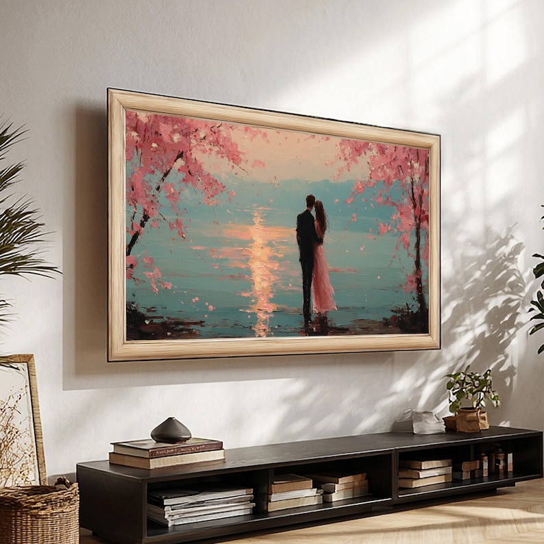 Valentine’s Day Frame TV Art Set: Romantic Love Paintings, Soft Pastel ...