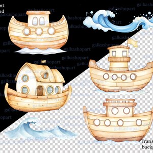 Noah's Ark Watercolor Clipart, Bible Story, Baby Animal Pairs ...