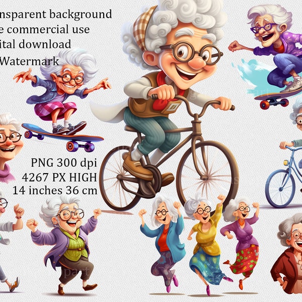 Schattige oude man clipart - Etsy Nederland