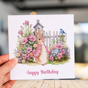 Flopsy Bunny Clipart, Peter Rabbit in Garden With Flowers, Watercolor ...