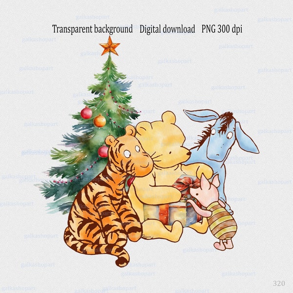 Pooh Tiger Clipart - Etsy
