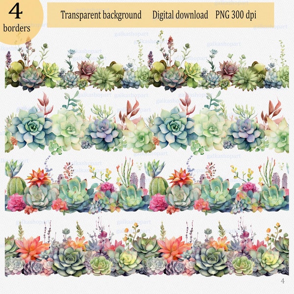 Succulent Border Png - Etsy
