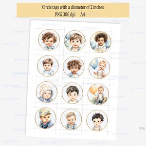 Cute Babyborns, Printable Scrapbooking Ephemera Kit: Sticker Topper ...