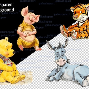 Set of 21 Vintage Winnie the Pooh and Friends: Piglet, Tigger, Donkey ...