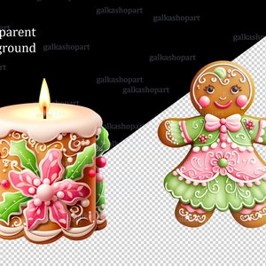 Gingerbread Clipart Png: Christmas Tree House Cookie Man & Girl Santa ...