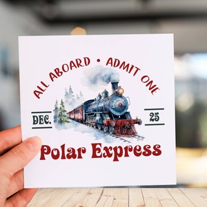 Polar Express Sublimation Design PNG on Transparent Bc: Retro Christmas ...
