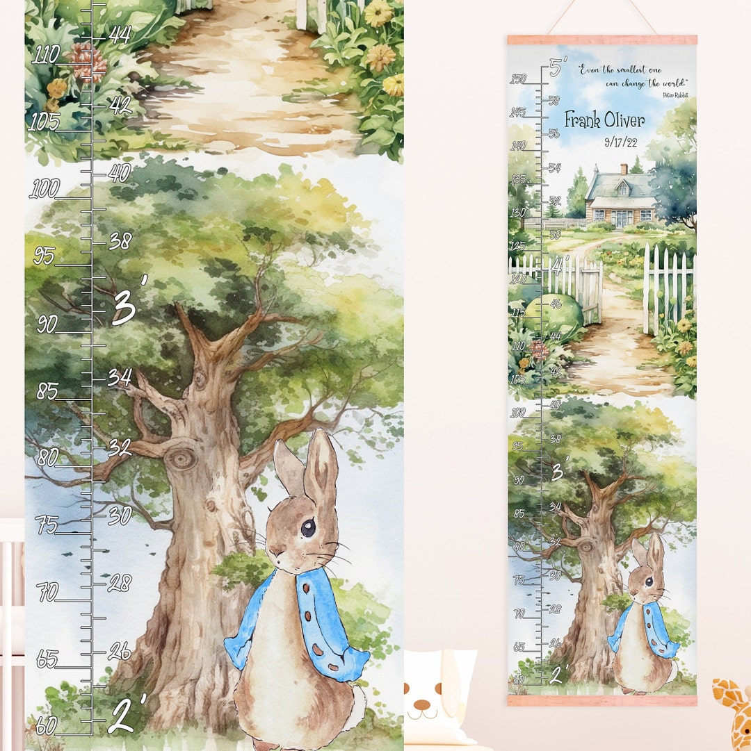Customizable Peter Rabbit Growth Chart: Personalized Nursery Wall Decor ...