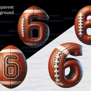 Dynamic Football Numerals PNG Clipart: Set of 40 Individual Numbers in ...