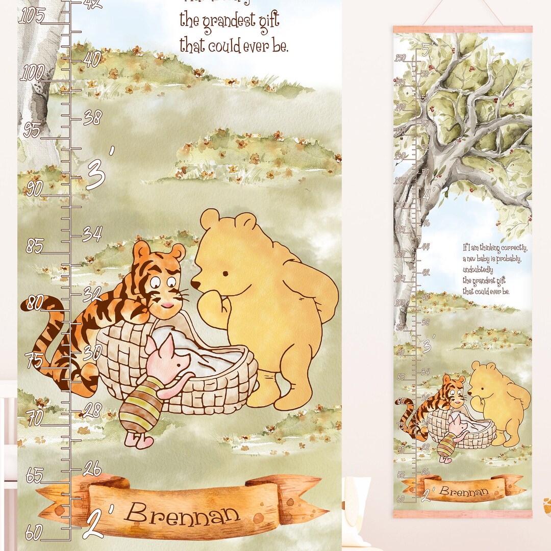 Classic Winnie the Pooh Height Chart: Personalized Baby Growth Chart on ...