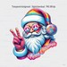 Rainbow Hippie Santa Claus PNG Sublimation Design: Merry Christmas ...