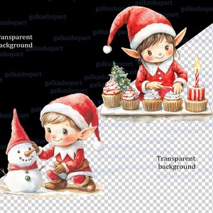 Christmas Elf PNG Set: 16 Watercolor Clipart With Santa’s Helpers ...
