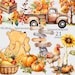 Watercolor Halloween Seamless Border Clipart: Autumn Frame PNG Fall ...