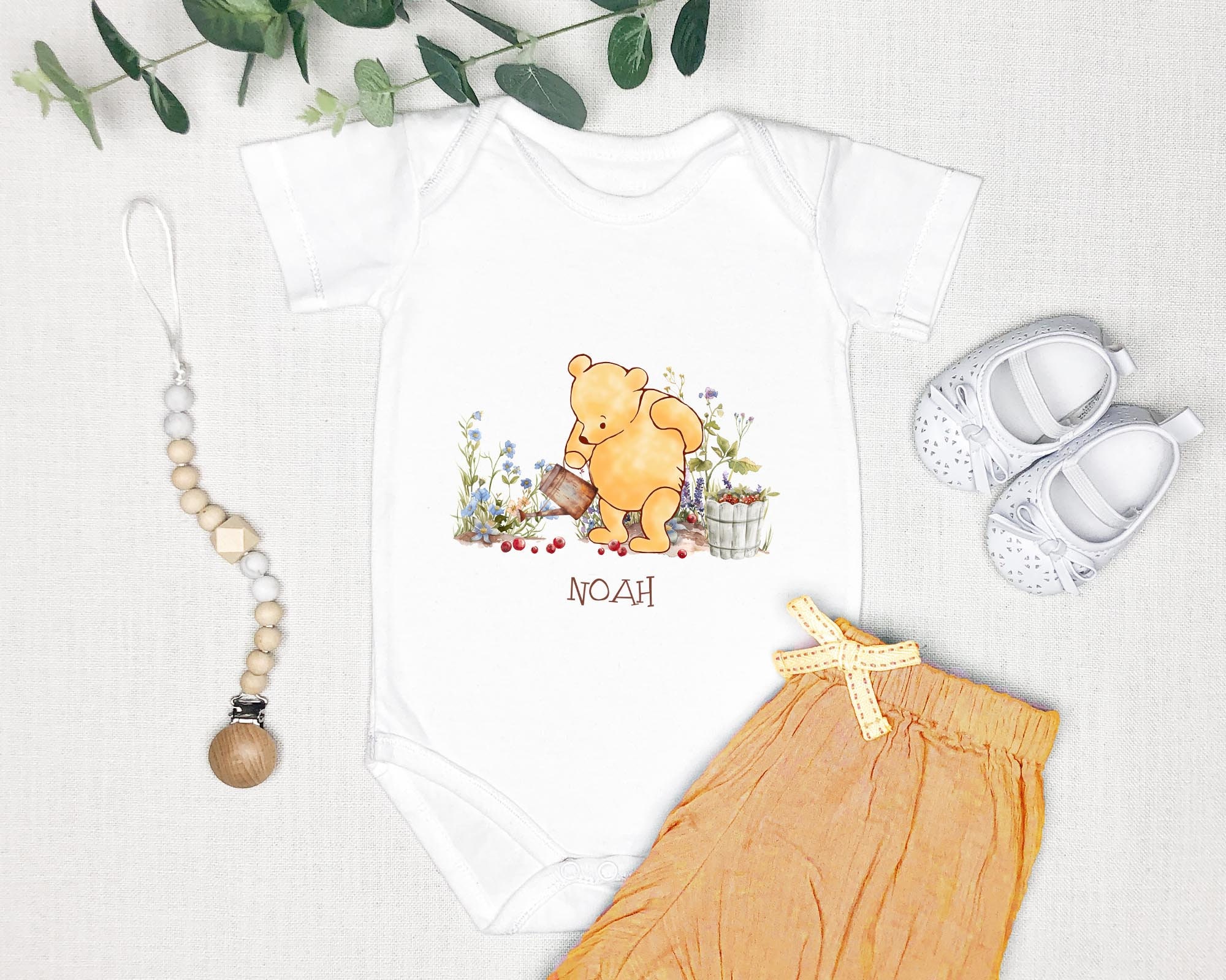 Classic Winnie the Pooh With Watering Can in Garden: Clipart PNG ...
