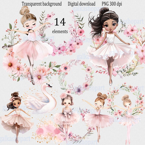 Ballerina Clipart - Etsy