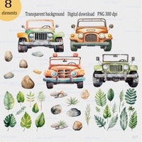 Safari Adventure PNG Clipart – Jungle Car, Tropical Nature Elements ...