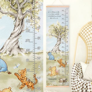 Classic Winnie the Pooh & Friends Height Chart Personalized Growth ...