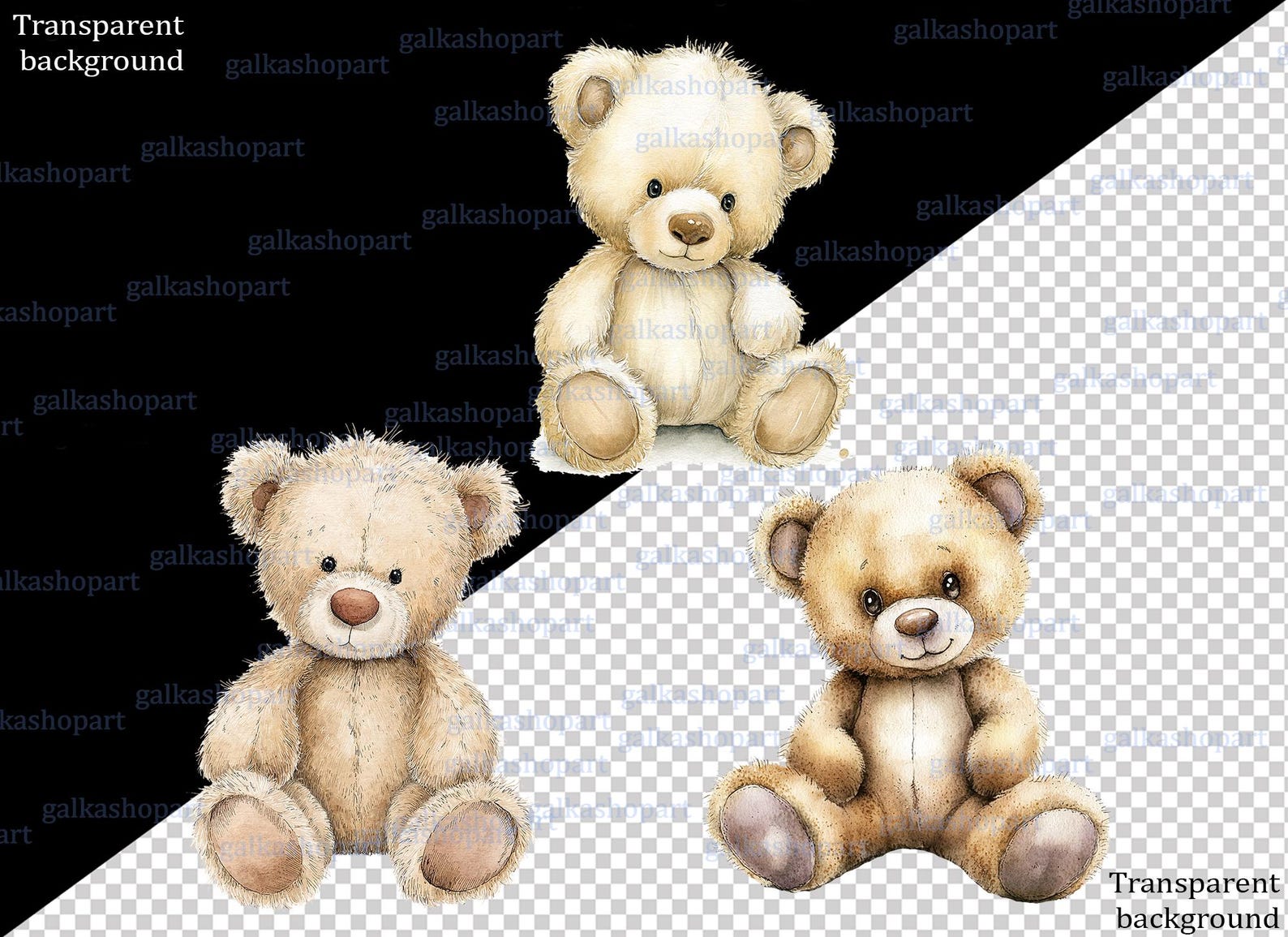 Neutral Christian Easter Clipart Set With Teddy Bear, Bunny, Chick ...