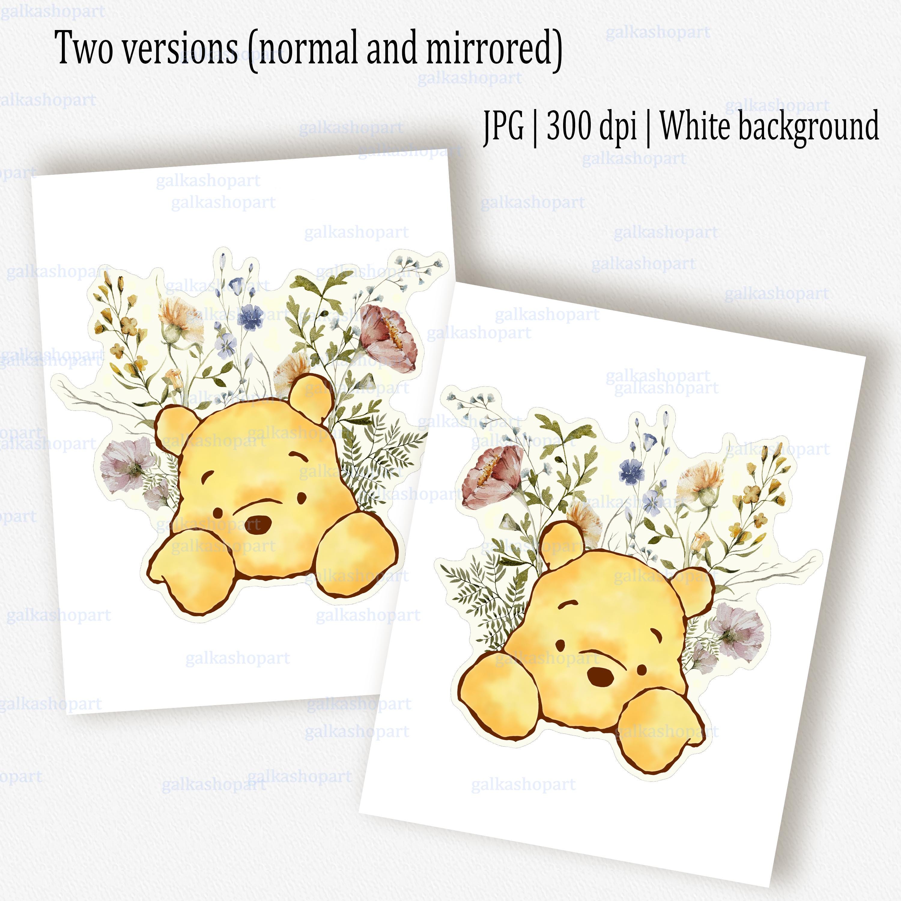 Classic Winnie the Pooh Peeking Bear Clipart: Vintage Storybook Pooh ...