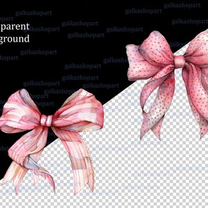 Polka Dots Bows Clipart PNG, Watercolor Blush Pink Checkered Ribbon ...
