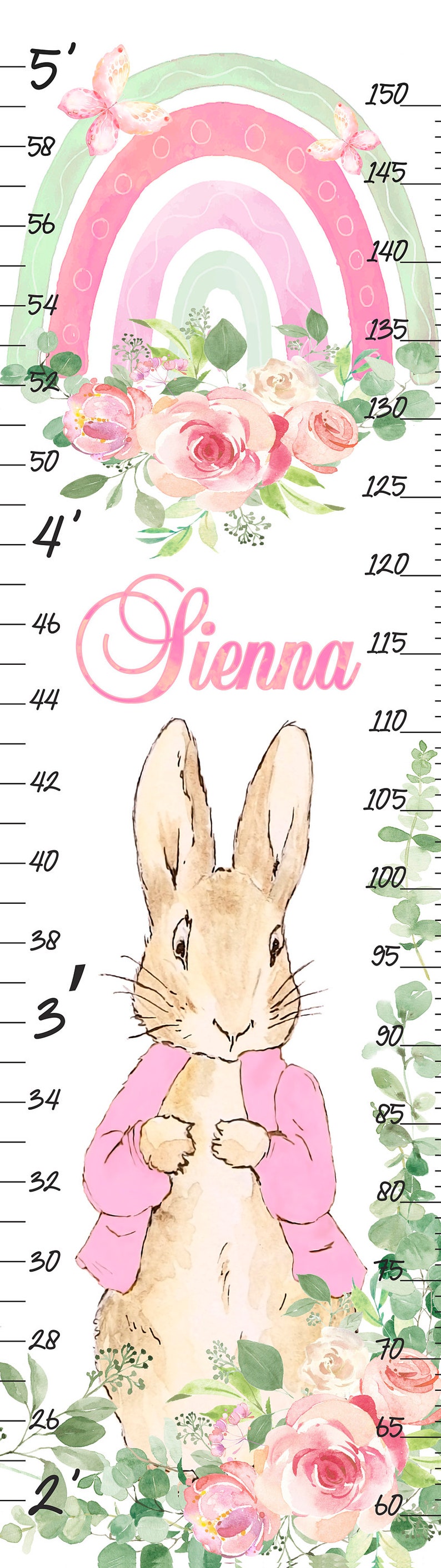Adorable Peter Rabbit Height Chart: Personalized Growth Chart - Etsy