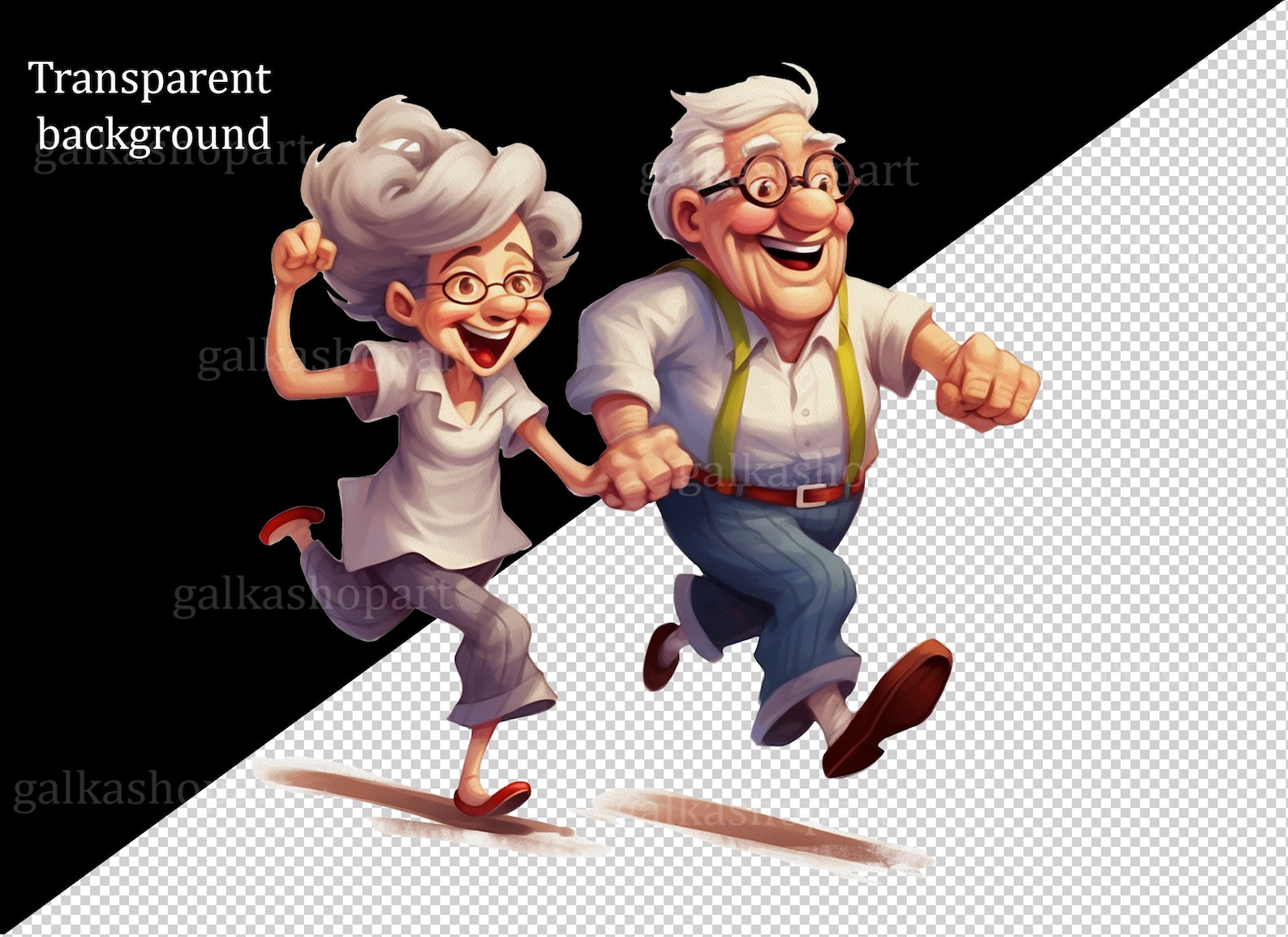 Cute Old Happy Couple Clipart PNG Old Ladies and Old Mans - Etsy Canada