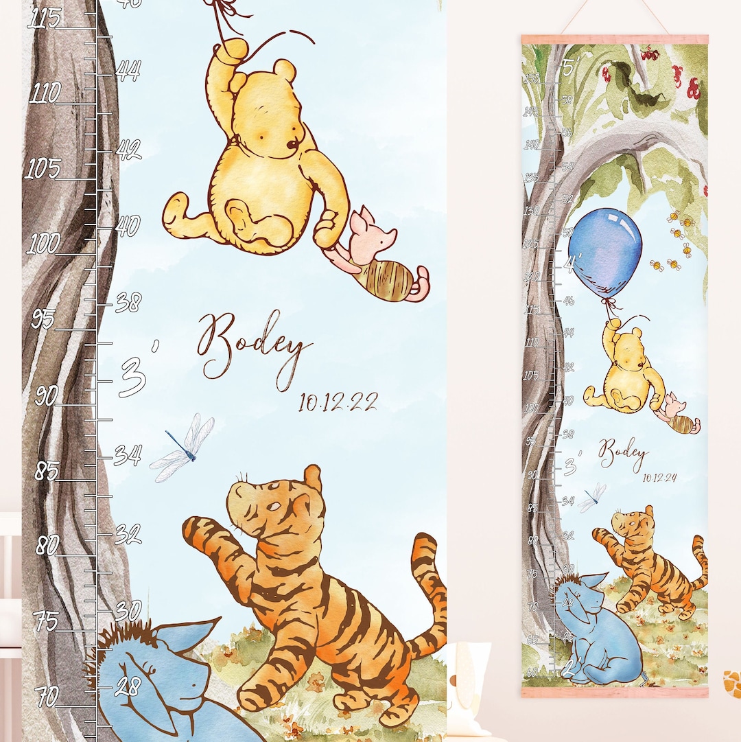 Adorable and Personalized Classic Winnie the Pooh Growth Chart ...