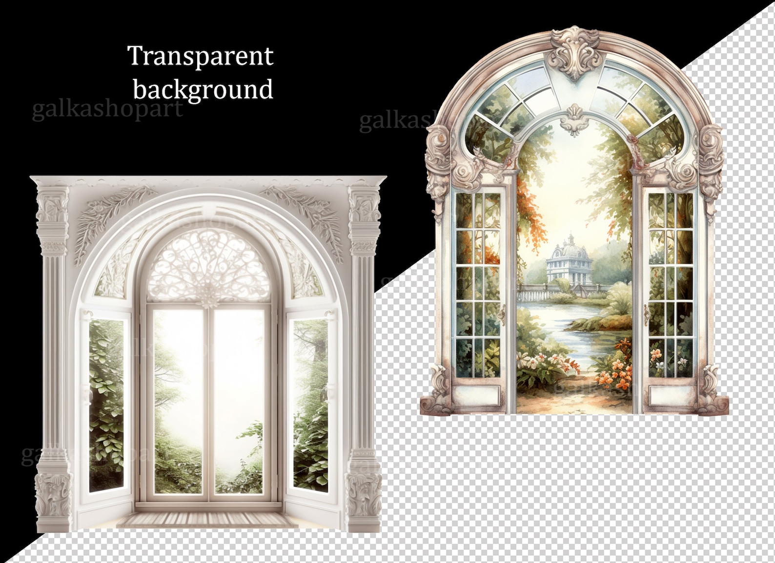 Victorian Architecture Windows, Separate Images, Digital Image Set ...