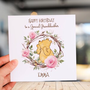 Classic Winnie the Pooh in Wreath With Pastel Pink Roses Clipart PNG ...