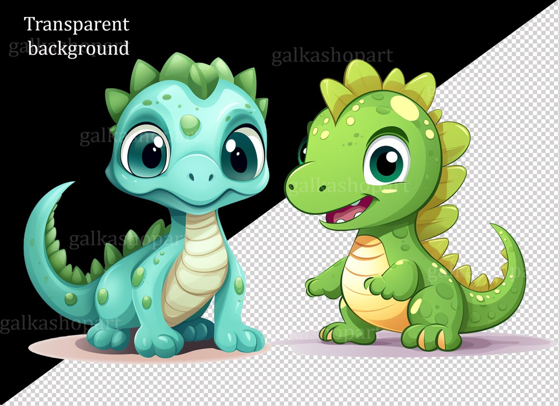 Cute Dinosaur Babies Clipart PNG Jurassic Illustration - Etsy UK