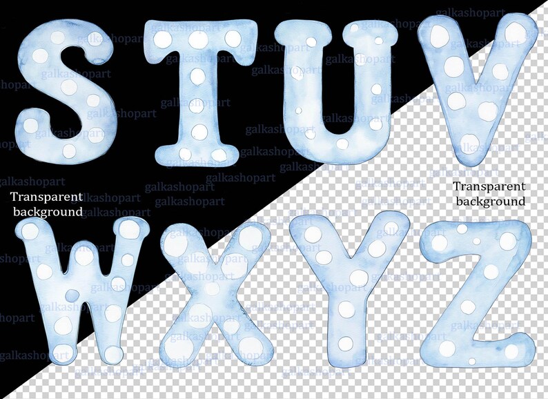 PNG Clipart of Winter Snowy Alphabet in Polka Dots for Personalized ...